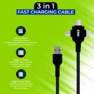 ERD 3 in 1 New Data Cable – Organic Store